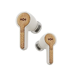 House of Marley Rebel True Wireless Earbuds with Microphone, Bluetooth Connectivity, 8 Hour Battery Life with in-Case Charging, and Sustainable Materials, Cream