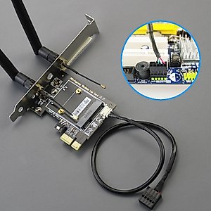 GLOTRENDS WA02 Mini PCIe to PCIe X1 WiFi Bluetooth Adapter for Mini PCIe WiFi 4/5/6/6e Module/Coral TPU Module, with 3.5-dBi SMA Antenna Kits
