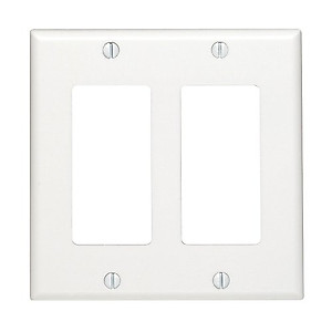 Leviton GFSW1-W Self-Test SmartlockPro Slim GFCI Combination Switch Tamper, White & 80409-W 2-Gang Decora/GFCI Device Wallplate, Standard Size, Thermoset, Device Mount, White