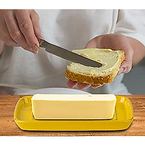 Ceramic Butter Dish With Lid For Countertop Daisy Butter Keeper Butter Container Large Butter Holder Butter Tray Covered Butter Dish Butter Dishes With Lid Butter Storage Butter Holder For Counter