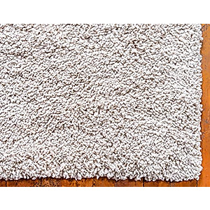 Unique Loom Davos Shag Collection Modern Luxuriously Soft & Cozy Shag Area Rug (5' 0 x 8' 0 Rectangular, Linen)