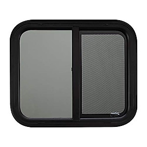 RecPro RV Window | Teardrop Horizontal Slide | RV Window Replacement | Camper Window | Tempered Tinted Glass | RV Window with Screen (24" W x 20" H, with Trim Kit)