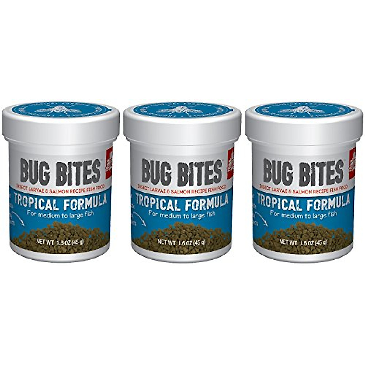 Fluval (3 Pack) Bug Bites Tropical Formula for Medium to Large Fish
