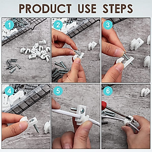 Wire Shelf Loop Clip Down Wall Clip Plastic Closet Shelves Clips Heavy Duty Shelf Bracket for Wire Shelving, Screws and Expansion Tube Not Included (White, 50 Pieces)