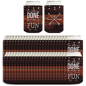 Vows Are Done Have Some Fun Custom Name Wedding Coolie 48-pack Customized Can Drink Coolie