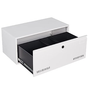 Voohek, Large Biometric Fingerprint Lateral, Steel Storage Drawer Metal Filing Cabinet with Hanging Rod for Letter/Legal/A4 Size, for Home Office Using (White)
