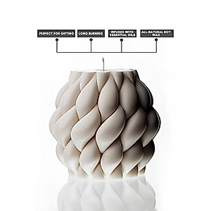 LAWA Knot Ball Candle - Handmade Twisted Scented Soy Wax Candle Elegant Aesthetic Candle Housewarming Gift Home Decor Idea White