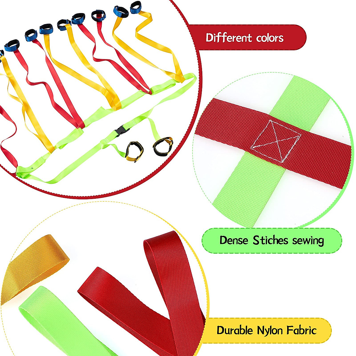 Kajaia Children Safety Walking Rope with 14 Handles Colorful Walking Rope Adjustable Outdoor Safety Rope for Preschool Nursery Daycare Kindergarten School Kids Teachers