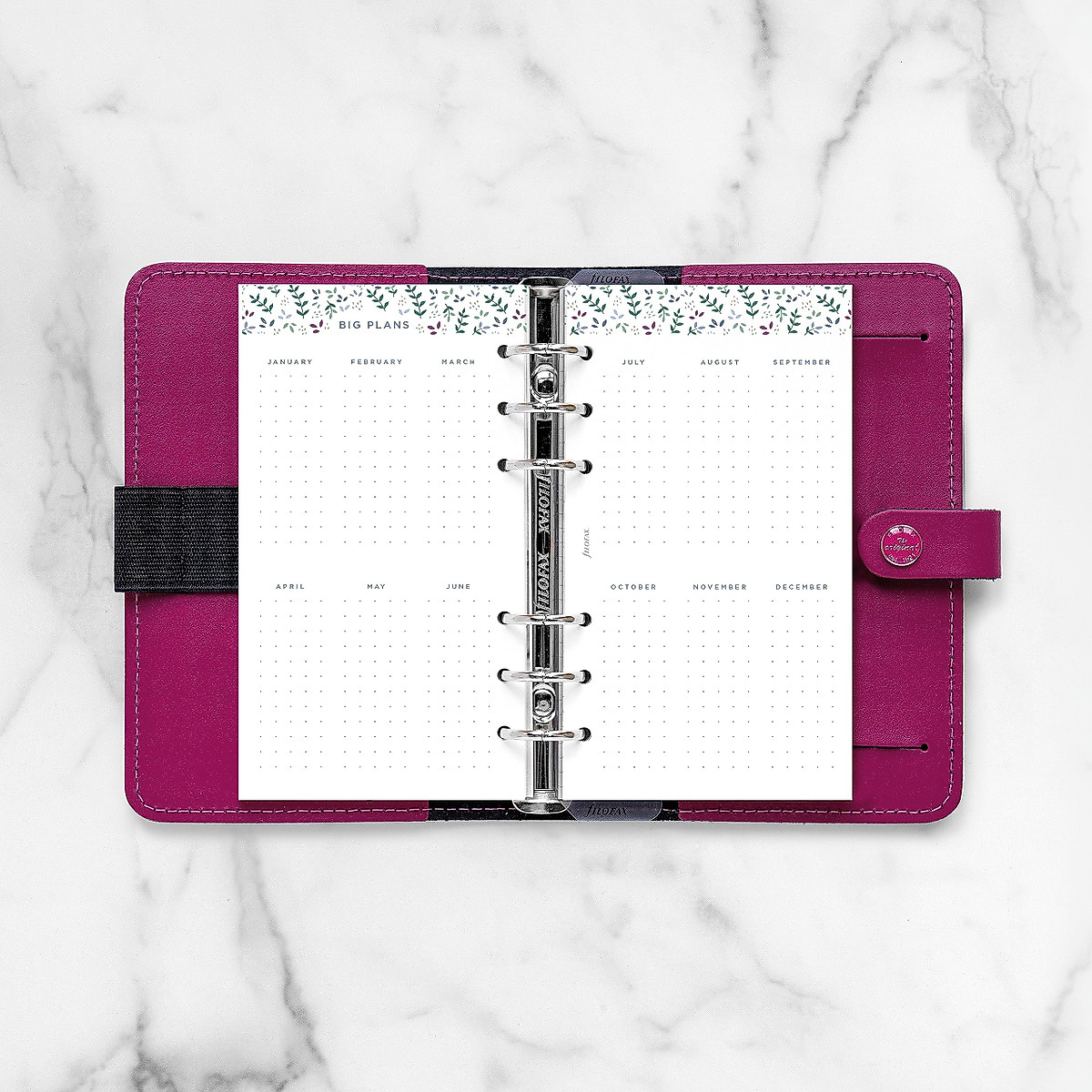Filofax Calendar Diary Refill, Personal/Compact Size, Week-to-View, Garden Minimal Diary Pack, Multilingual: Five Languages, 2024 (C68492-24)