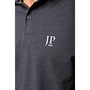 JP 1880 Menswear Big & Tall Plus Size L-8XL 2-Pack Polo Shirts Dark Grey Melange, Black XXXXXX-Large 704317 11
