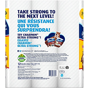 Charmin Essentials Strong Toilet Paper, Bath Tissue, Mega Roll, 12 Count