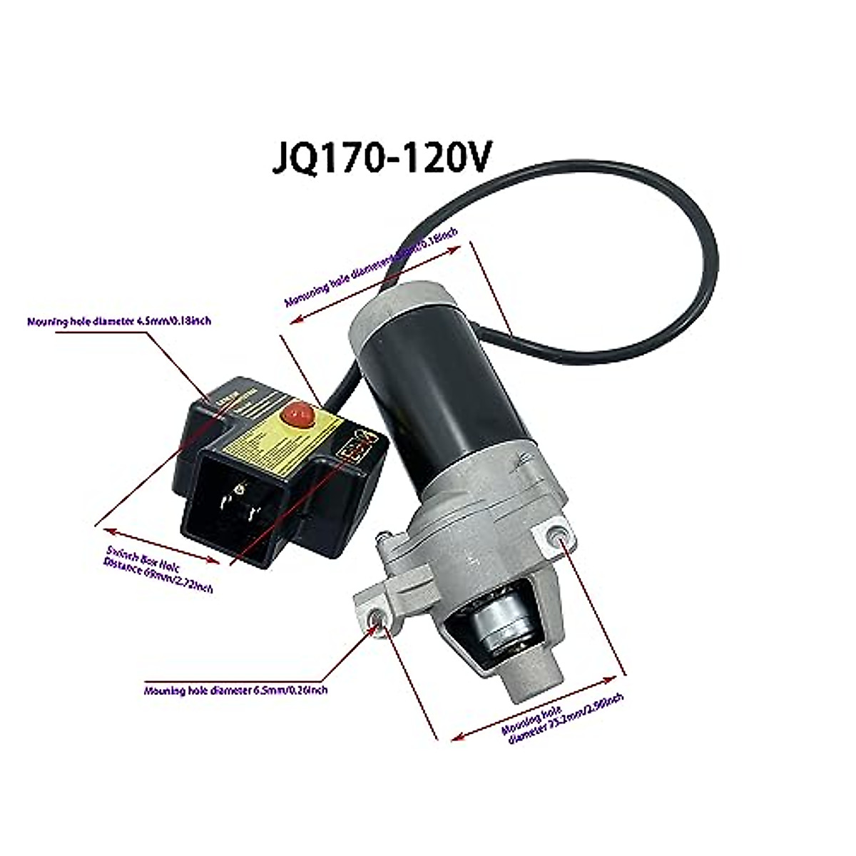 Risetosun JQ170 Replacement Motor Starter Compatible with MTD Cub Ca-det Snowblower Snow Thrower 951-10645,951-10645A,951-10645B,751-10645,751-10645A