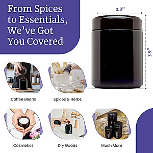 Infinity Jars 250 ml (8.3 fl oz) Tall Black Ultraviolet Refillable Empty Glass Screw Top Jar