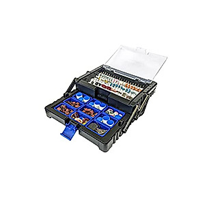 LINE10 Tools 500pc Rotary Tool Accessories Attachments Kit in Cantilever Storage Organizer Case Box Set