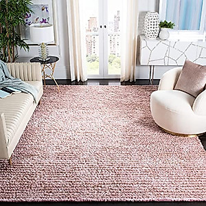 SAFAVIEH Aspen Shag Collection Area Rug - 5' x 8', White & Beige, Handmade Wool, 1-inch Thick Ideal for High Traffic Areas in Living Room, Bedroom (SG640A)