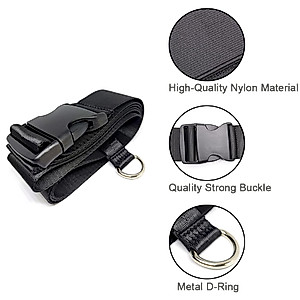 Addabst Car Seat Travel Belt, Adjustable Car Seat Travel Strap, Car Seat Luggage Strap for Transport Kid Car Seat (Black)