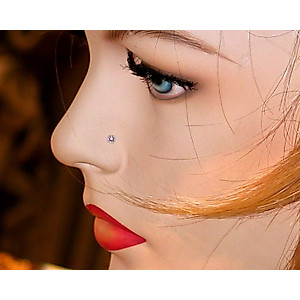 20 Pieces Box Set of Mix Colored Jeweled Twisted Flower Top 22 Gauge 925 Sterling Silver L Shape Nose Stud