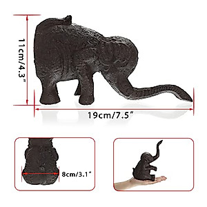 Sumnacon Cast Iron Cute Elephant Door Stop - Heavy Duty Floor Door Stopper Avoid Drilling Hole, Vintage Iron Doorstop for Patio Yard Garden Farmhouse Home Office Commercial Industrial