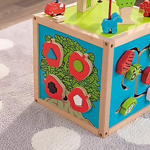 KidKraft Wooden 5-Sided Bead Maze Cube for Toddlers, Gift for Ages 12-24 mo