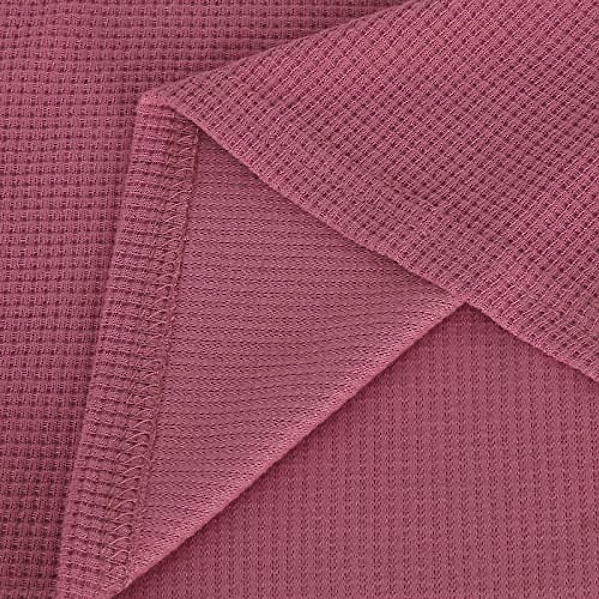 Womens V Neck Shirts Long Sleeve Waffle Knit Loose Fitting Warm Tee Tops Casual Solid Color Pullover Blouse Wine