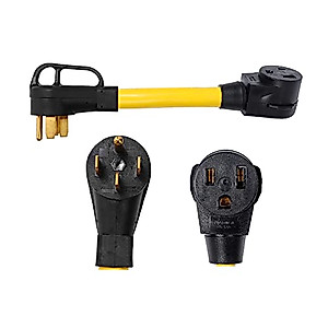 ONETAK NEMA 14-50P to 6-50R 240V 50 Amp 4 Prong Male Plug to 3 Prong Female Outlet Receptacle Generator Welder Dryer EV Charger Power Cord Adapter
