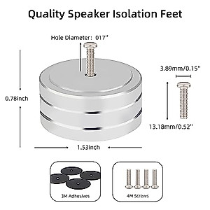 Monosaudio Isolation Feet HiFi Feet 4Pcs 40x20mm Aluminum Universal ...