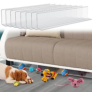 Biggun 3.2in Heighten Under Couch Toy Blocker - 126in Total Length Strong Adhesion Couch Bumpers with Cloth-Based Tape to Prevent Pets Toys from Getting Under Sofa Bed Furniture Gap, 8 Packs