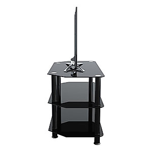 AVF Transitional Steel and Glass TV Stand for up to 42" TVs in Black/Chrome
