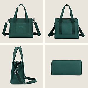 MINKARS Mini Tote Bag for Women Nylon Crossbody Purse, Dark Green 9”