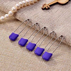 Baby Flower 100Pcs 5.5cm Long Baby Safety pin Plastic Head Diaper pin Sturdy Stainless Steel Diaper pin with Safety Lock