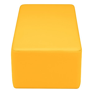 Sprogs 12" H Structured Rectangle Stool -Flexible Modular Collaborative Soft Seating for Office, Home, Lounge and School Classrooms with Durable Frame -Yellow