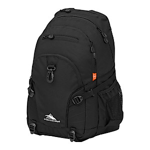 High Sierra Loop-Backpack, School, Travel, or Work Bookbag with tablet-sleeve, Black, One Size