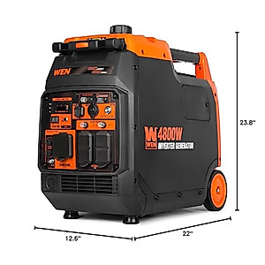 WEN 4800-Watt Portable Inverter Generator, Electric Start, RV-Ready, Quiet and Lightweight with Fuel Shut Off and CO Watchdog (56480iX)