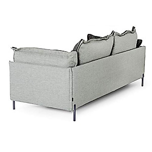 Limari Home Roch Collection Modern Style Living Room Fabric Upholstered Sofa with Titanium Alloy Metal Legs, Gray