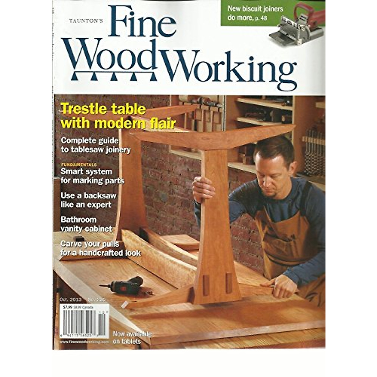 TAUNTON'S FINE WOOD WORKING, OCTOBER, 2013 (TRESTLE TABLE WITH MODERN FLAIR)