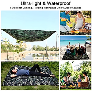 Yosoo Health Gear Waterproof Camping Tarp Ground Cloth, Lightweight Compact Tent Tarp, Multifunctional Outdoor Pocket Blanket with Carrying Bag for Camping, Hiking, Backpacking