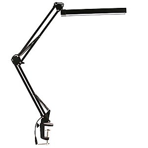 YOUKOYI A16S Metal Adjustable Swing Arm Desk Lamp with Clamp, Touch Control Table Lamp with Stepless Dimming, 3 Color Modes, Memory Function Eye-Caring Desk Light for Home/Office/Work/Study/Reading
