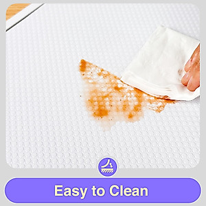 Cabinet Shelf Liner Peel and Stick: Self Adhesive Cabinets Paper - Non-Slip White Drawers Liners - Easy to Cut, Removable, PABUSIOR Cupboard Liner for Pantry, Countertops, Shelves, 15.7 in x 12 FT