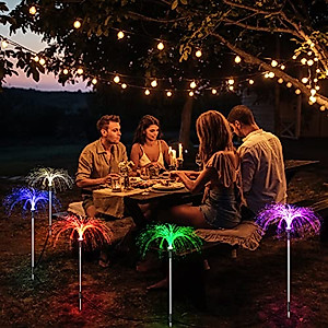 XINKAITE Solar Garden Lights Outdoor 2 Modes Jellyfish Lights 7 Color Changing Waterproof Yard Lights Decorative Flower Lights for Pathway Patio Decoration, 5 Pcs
