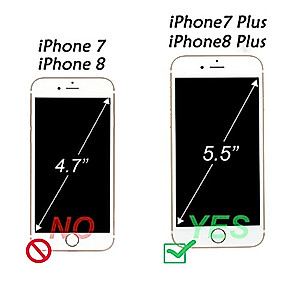 Arae Compatible with iPhone Case Wallet Flip Cover with Card Holder and Wrist Strap for iPhone (iPhone 7 Plus/8 Plus (5.5"), Rose Gold)