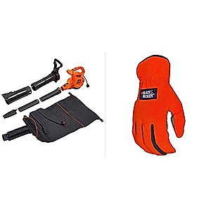 BLACK+DECKER Leaf Blower/Vacuum with Easy-Fit All Purpose Glove (BEBL7000 & BD505L)