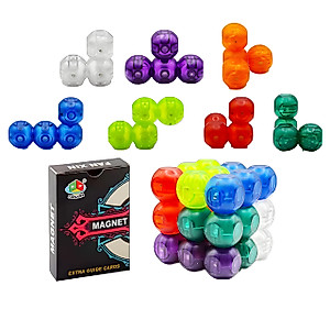 Kids Magnetic Building Puzzle Blocks, Set of 7 Multicolored Cubes, Magnets Fidget for Kids, Teens and Adults, Sensory Toys for Adults and Kids