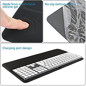 HONKID Keyboard Wrist Rest for Magic Keyboard 2 with Numeric Keypad(MQ052LL/A, A1843) and Magic Keyboard with Touch ID(‎MK2C3LL/A), Slim Keyboard Wrist Rest Relieve Pain & Fatigue