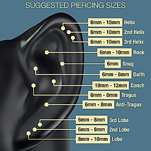 2pc 16g Dental-Grade Acrylic Pink Horseshoe Hoop 3mm Spike Circular Barbells Earrings Cartilage Helix Septum Nose Lip Rings - 10mm