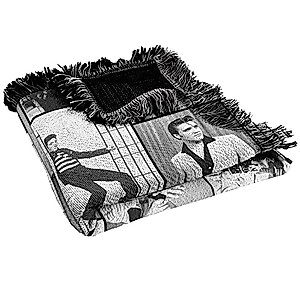 LOGOVISION Elvis Blanket, 50"x60" Photo Collage Woven Tapestry Cotton Blend Fringed Throw Blanket