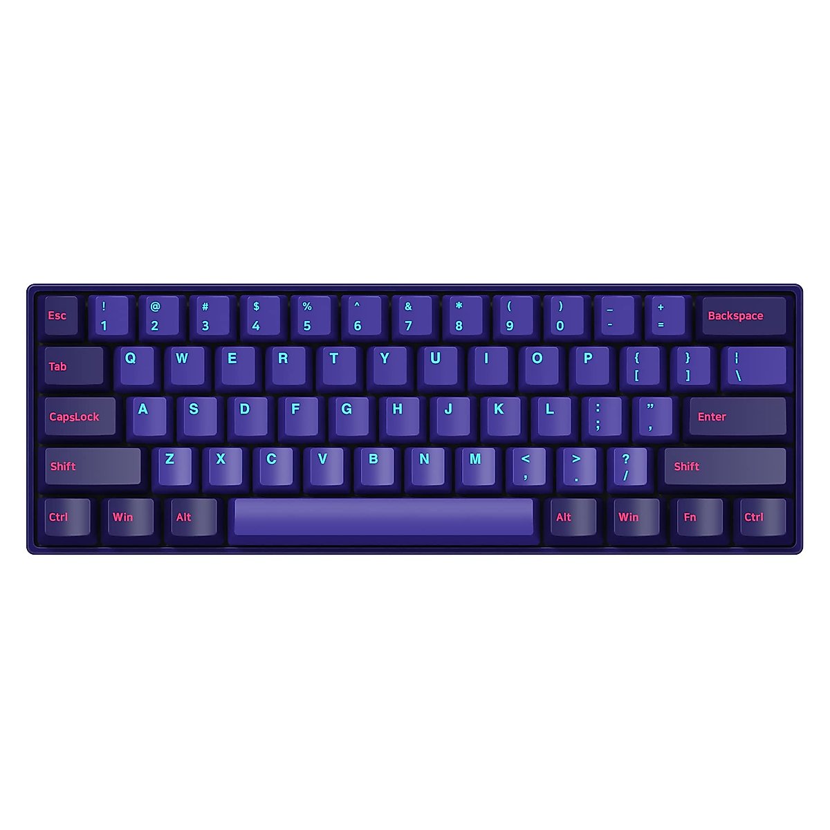 YUNZII AKKO NEON 3061 61 Keys Bluetooth 5.0 Wireless/Wired Mechanical Keyboard with RGB, NKRO, PBT Keycap,Programmable (Gateron Green Switch)