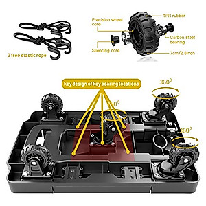 Kampeaburr Folding Hand Truck 5-Wheel Folding Trolley TPR Wheel 360° Rotating Dolly, Maximum Load-Bearing 330 LB Folding Hand Dolly for Shopping, Business Travel, Cargo Handling, Home Office.