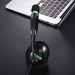 Wensdo Bulk Headphones with Microphone for Classroom 10 Pack, 3.5mm Wired Kids Headphones Office Headset for School Students Children and Adult (10 Pack)