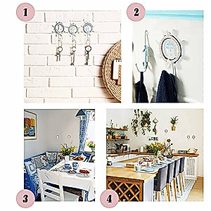 SUPERFINDINGS 3Pcs Mediterranean Style Iron Wall Hooks 3 Styles 8.3x5.9In Nautical Coat Hat Clothes Towel Wall Hooks Hanger Art Beach Coastal Decoration for Home Room Kitchen