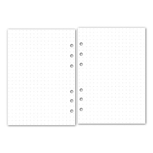 A5 Dot Grid Planner Insert Refill, 5.83″ x 8.27″, Fits 6-Rings Binders - Filofax, LV GM, Moterm, Choice of Quantity